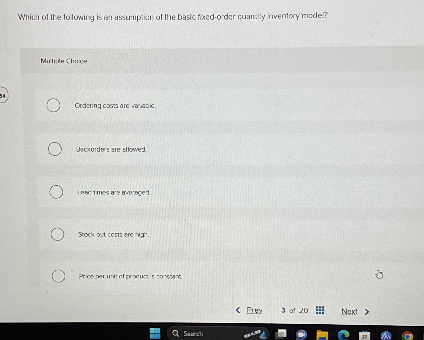 Solved Which of the following is an assumption of the basic | Chegg.com