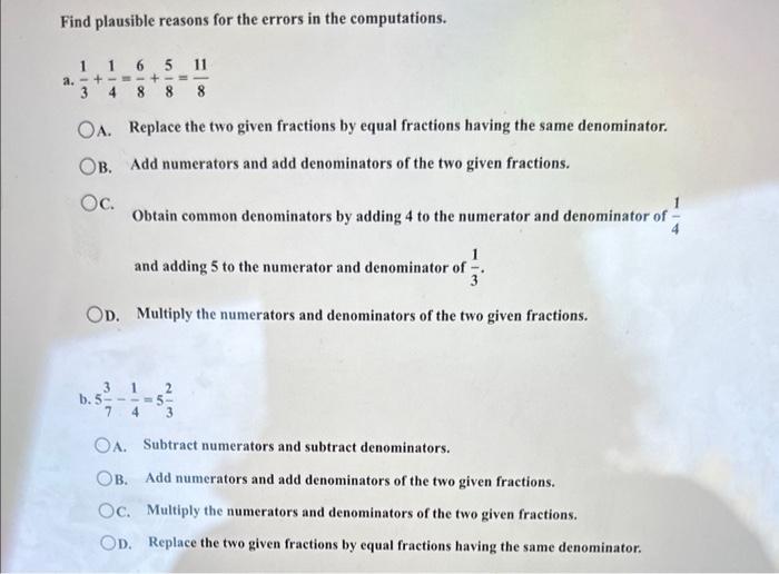 Solved Find plausible reasons for the errors in the | Chegg.com