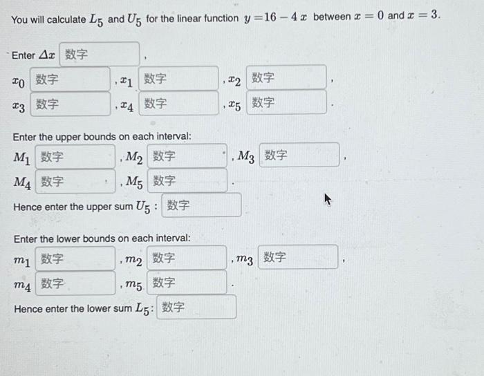 You will calculate L5 and U5 for the linear function | Chegg.com