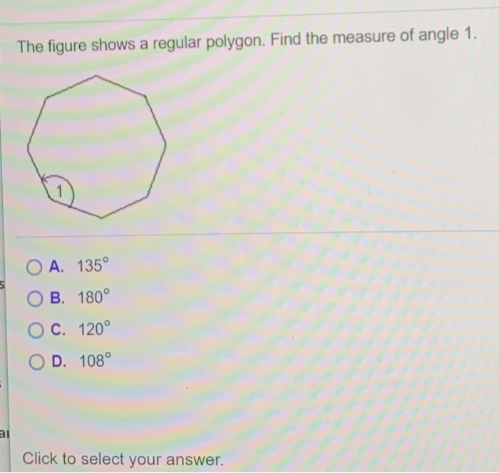 Solved the figure shows a regular polygon. find the measure | Chegg.com