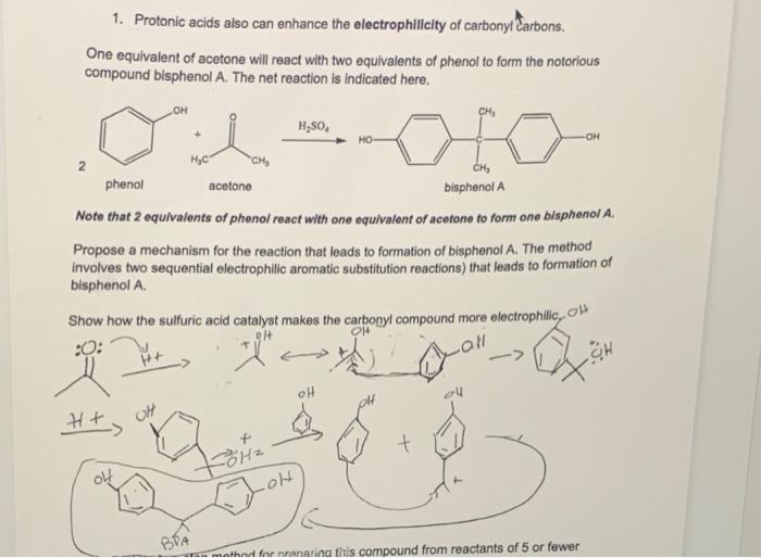 Solved 1. Protonic acids also can enhance the | Chegg.com