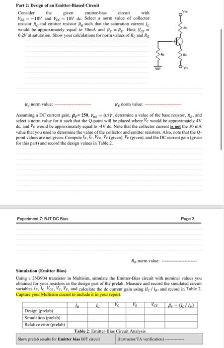 Solved Objectives: Learn and practice different forms of BJT | Chegg.com