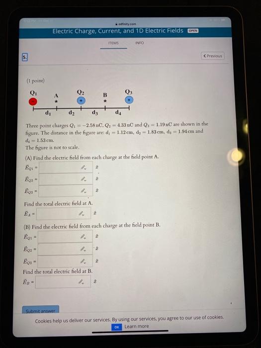 Solved edinity.com Electric Charge, Current, and 1D Electric | Chegg.com