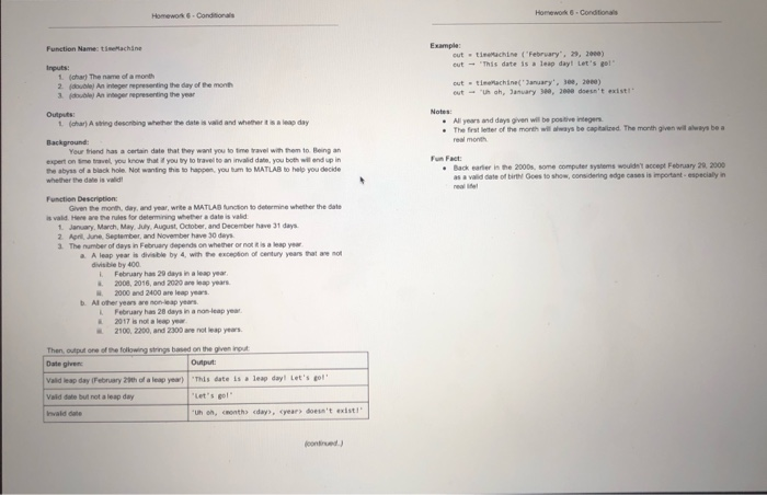 Homework 6. Conditionals Homework Conditionat | Chegg.com