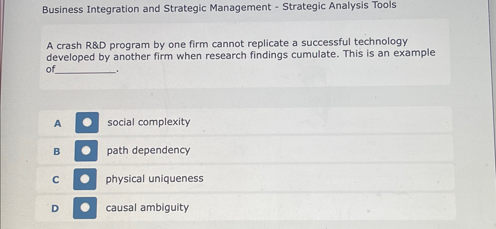 Solved Business Integration and Strategic Management - | Chegg.com