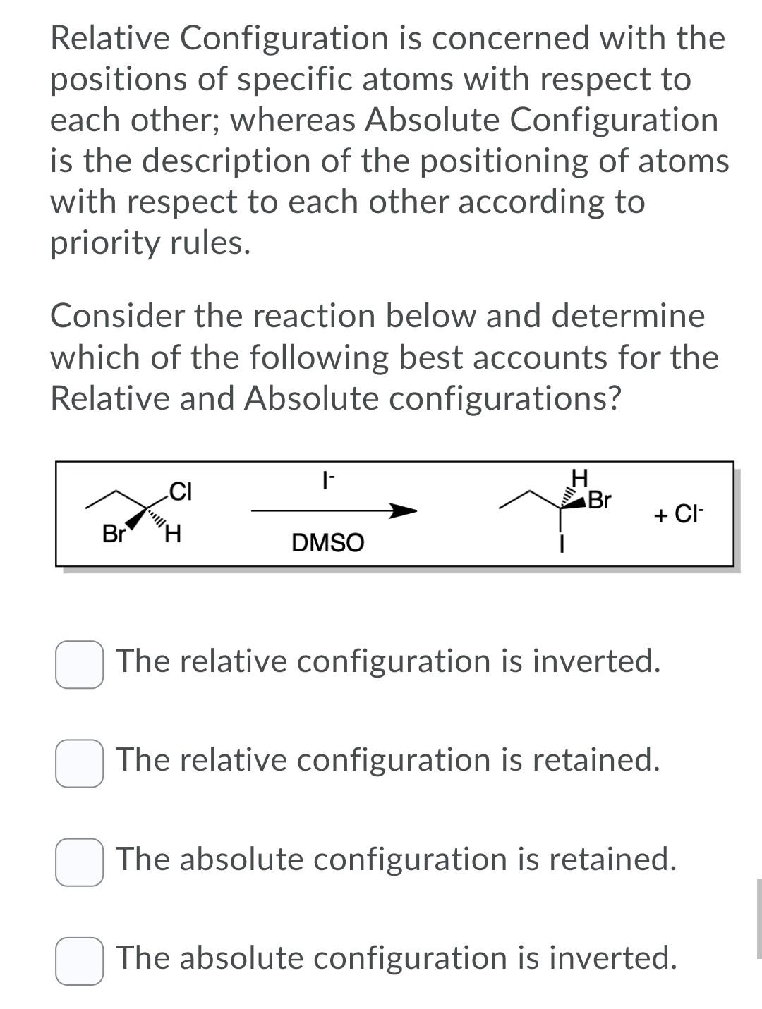 Solved Relative Configuration is concerned with the | Chegg.com