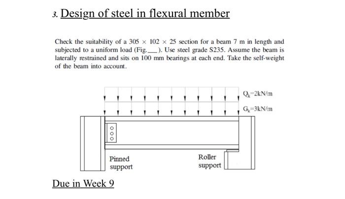 Solved 3. Design of steel in flexural member Check the | Chegg.com