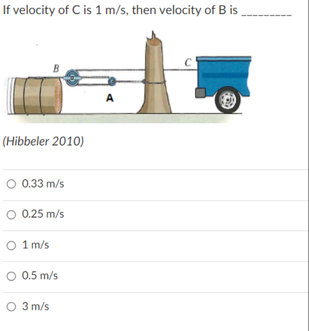 Solved If the velocity of C is 1 ﻿m/s, ﻿then what is the | Chegg.com