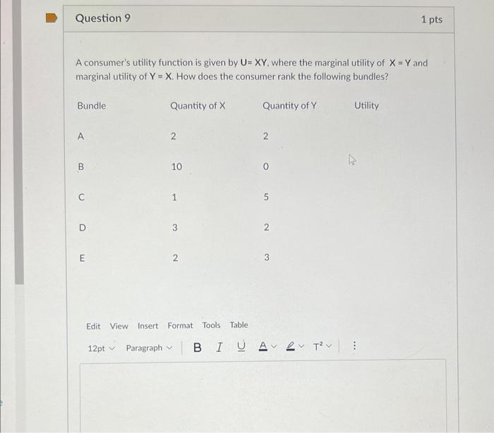 Solved A consumer's utility function is given by U=XY, where | Chegg.com