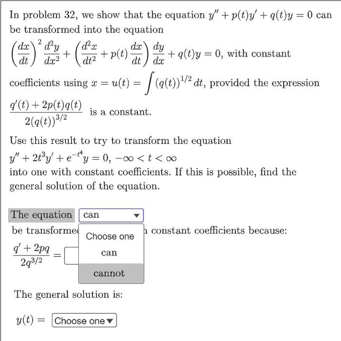 Solved In problem 32, we show that the equation | Chegg.com