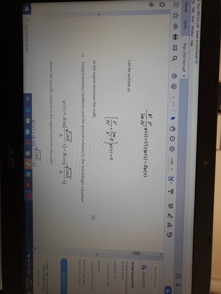 Solved Phys 2007 Test Pdf Adobe Acrobat Reader Dc File Chegg