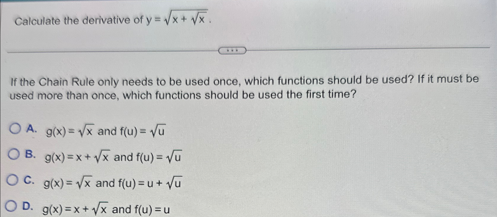 Solved Calculate the derivative of y=x+x22.If the Chain Rule | Chegg.com
