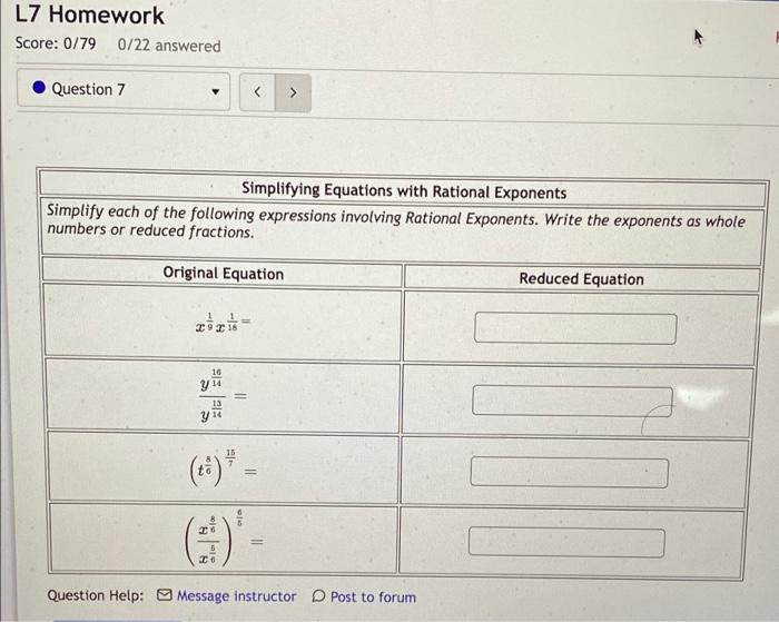 Solved L7 Homework Score: 0/790/22 answered Question 7 | Chegg.com