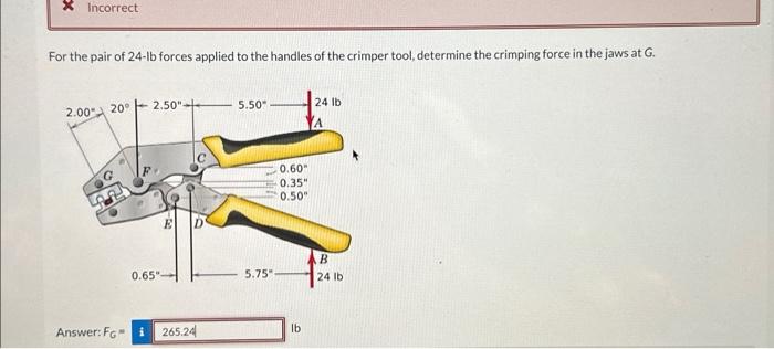 Solved For the pair of 24−lb forces applied to the handles | Chegg.com