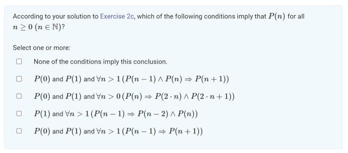 According to your solution to Exercise 2c, which of | Chegg.com