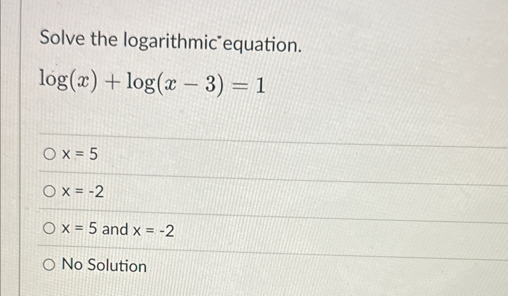 Solved Solve the logarithmic | Chegg.com