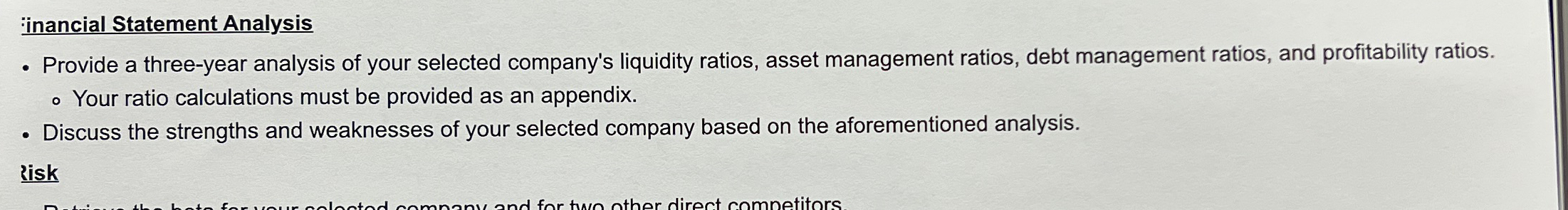 Solved :inancial Statement AnalysisProvide a three-year | Chegg.com