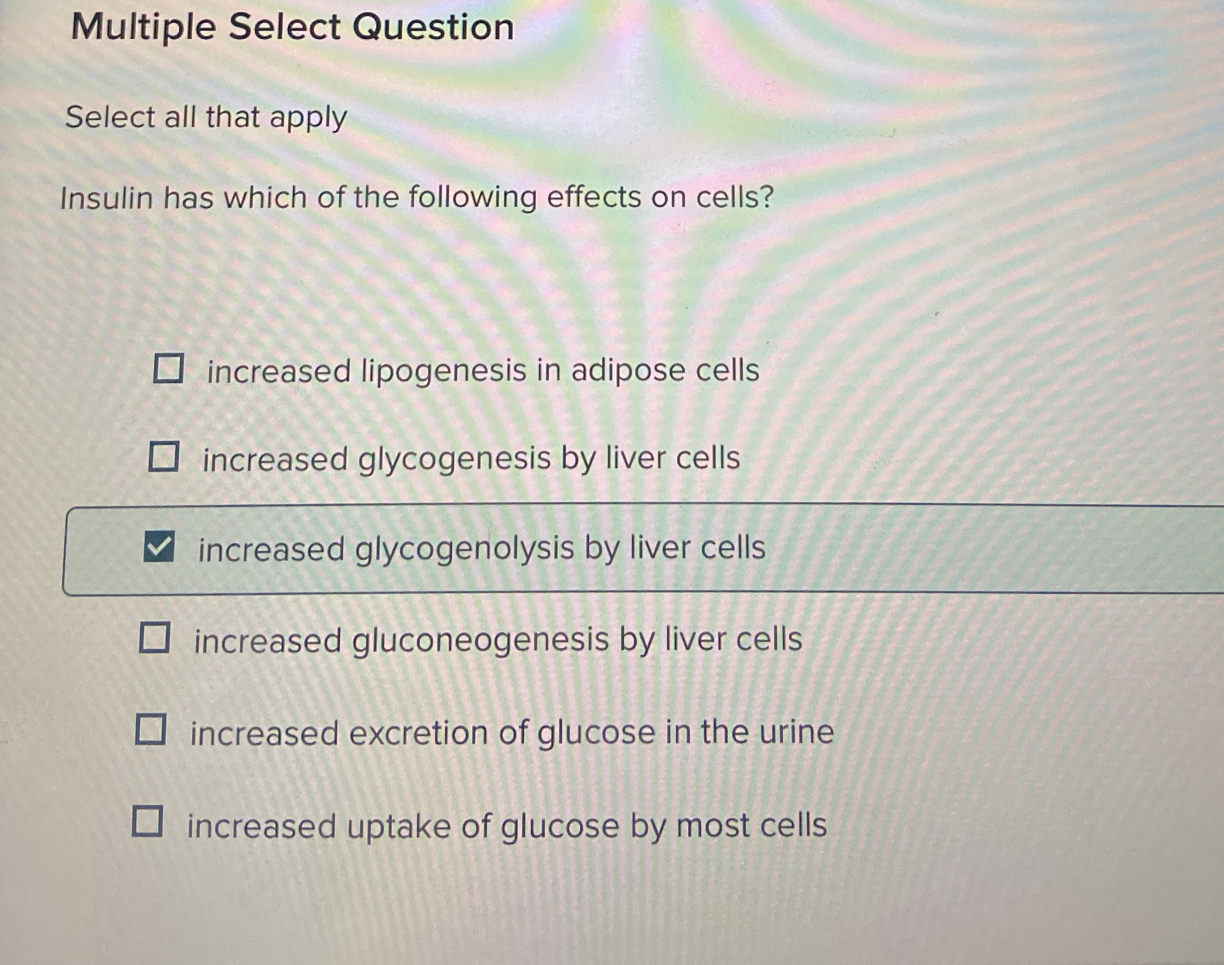 Solved Multiple Select QuestionSelect all that applyInsulin | Chegg.com
