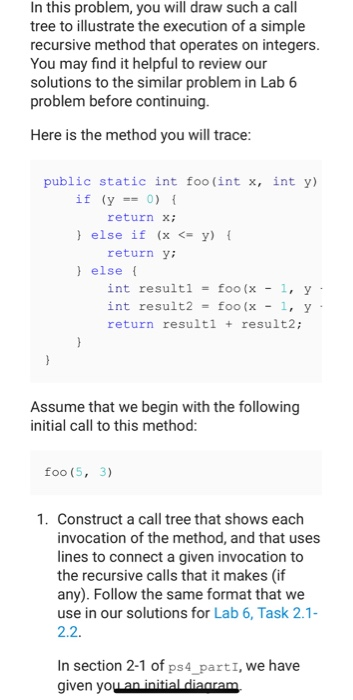 Solved In this problem, you will draw such a call tree to | Chegg.com