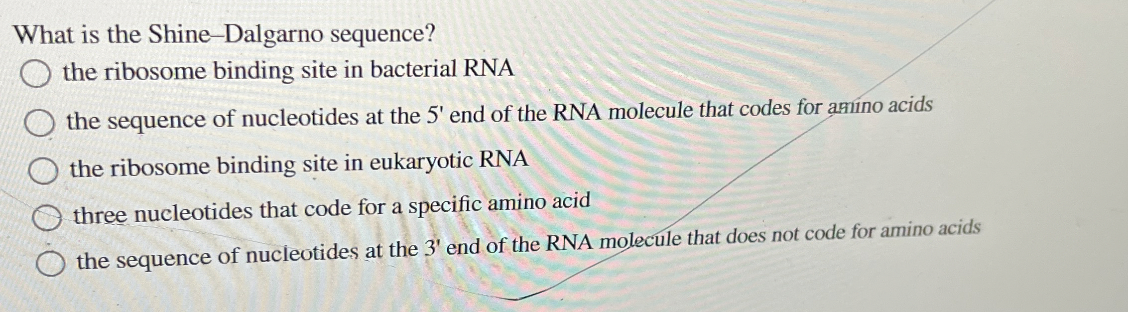 Solved What is the Shine-Dalgarno sequence?the ribosome | Chegg.com