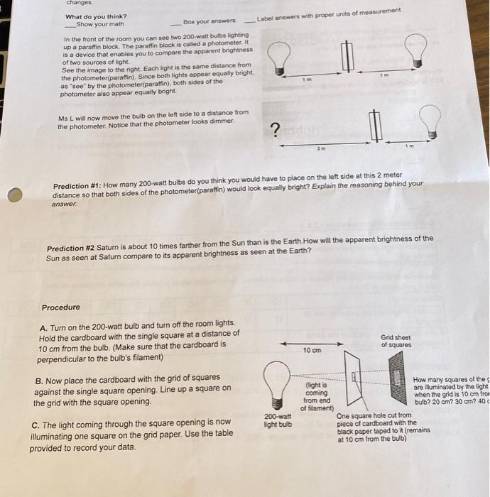 Solved What do you think? Show your math Box your answers: | Chegg.com