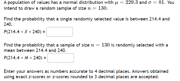 Solved A population of values has a normal distribution with | Chegg.com