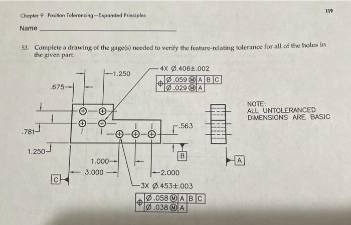 Solved 119 Chapter 9 Position Tolerancing --Expanded | Chegg.com