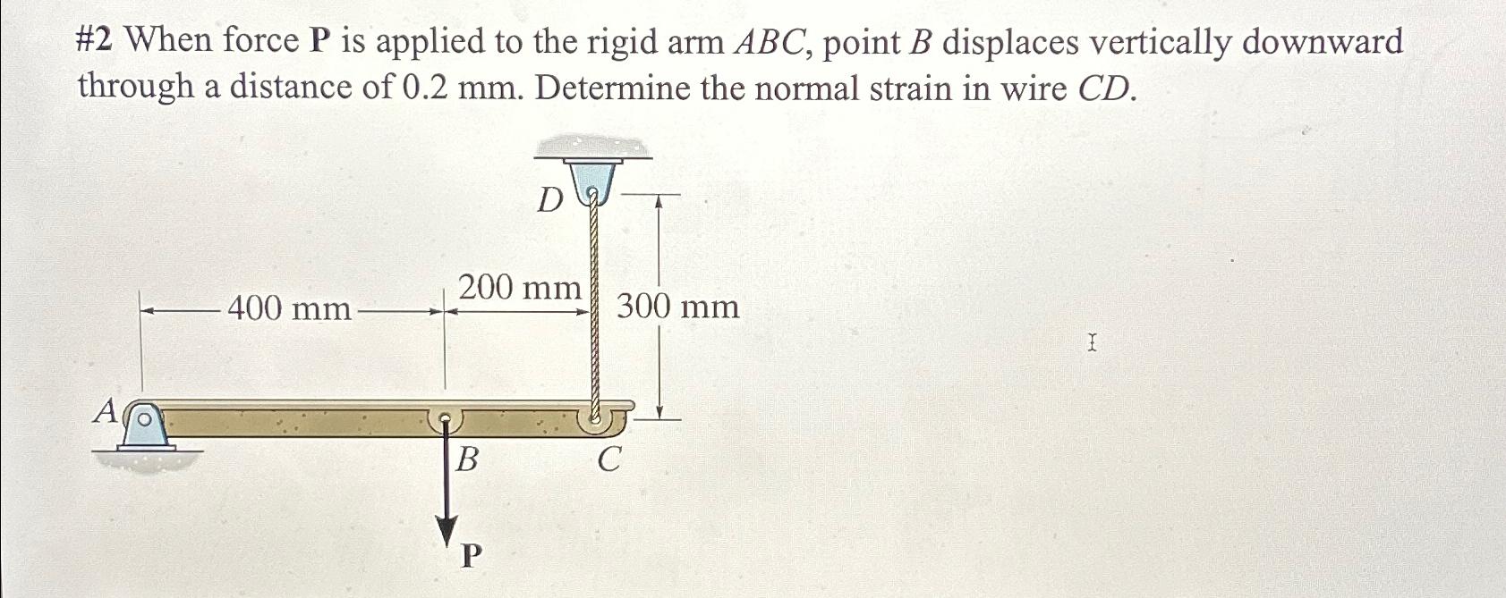 Solved #2 When force P is applied to the rigid arm ABC, | Chegg.com