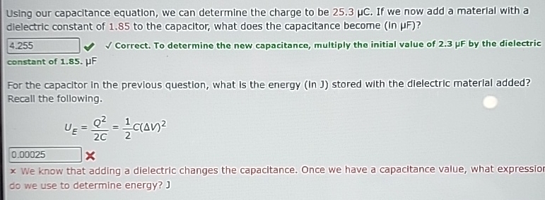Solved Using our capacitance equation, we can determine the | Chegg.com