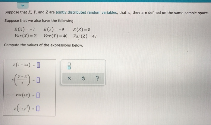 Solved Suppose that X, Y, and Z are jointly distributed | Chegg.com
