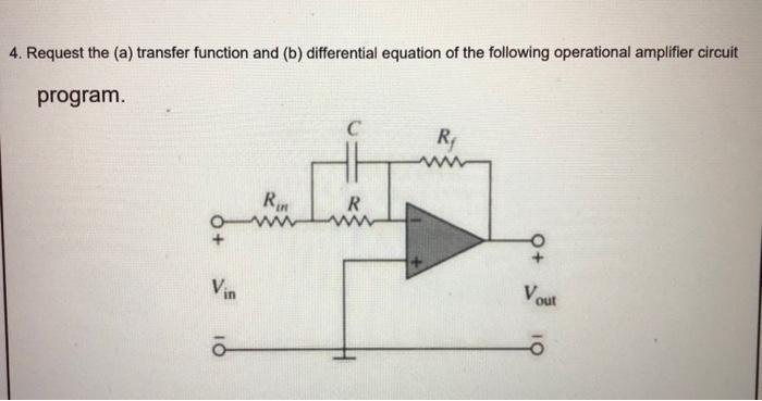 Solved 4. Request the (a) transfer function and (b) | Chegg.com