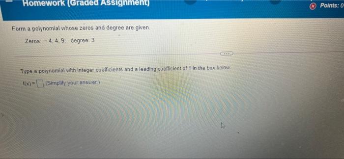 Solved Homework (Graded Assignment) Points: 0 Form a | Chegg.com