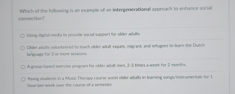 Solved Which of the following is an example of an | Chegg.com