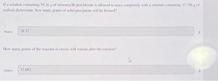 Solved If a solution containing \\( 59.26 \\mathrm{~g} \\) | Chegg.com