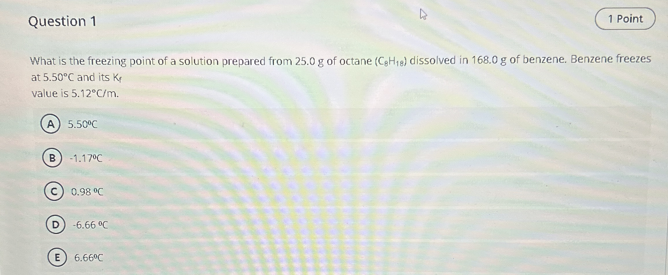 Solved Question 1What is the freezing point of a solution | Chegg.com
