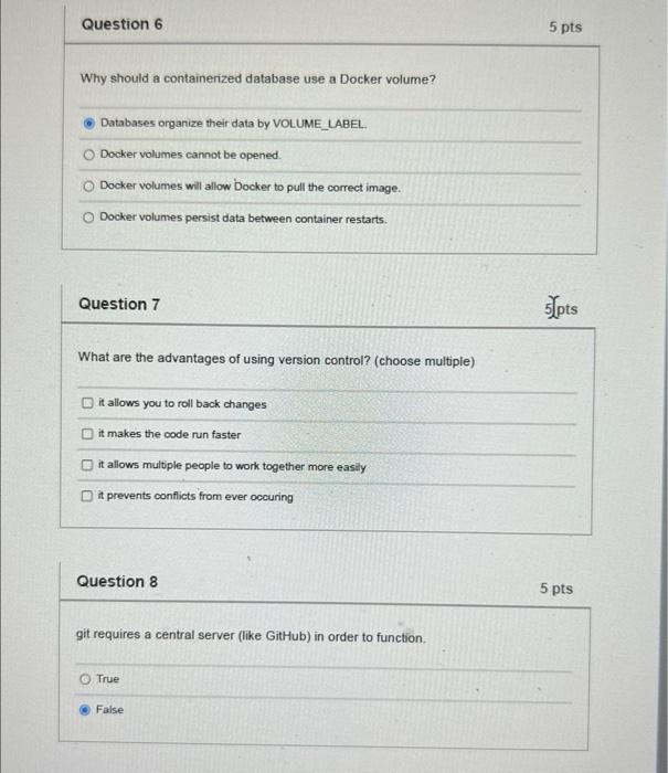 Solved Why Should A Containerized Database Use A Docker