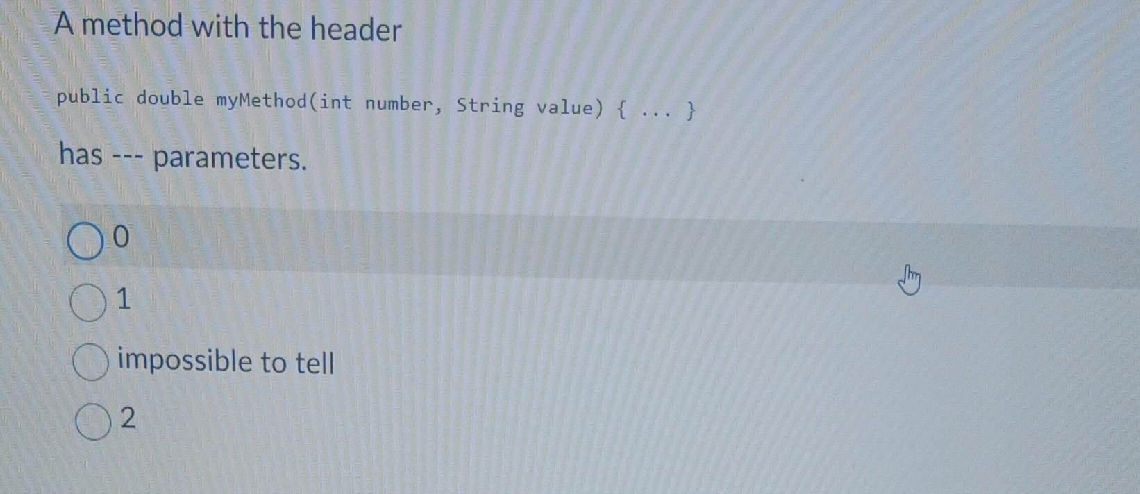 Solved Given the following code: public static void | Chegg.com