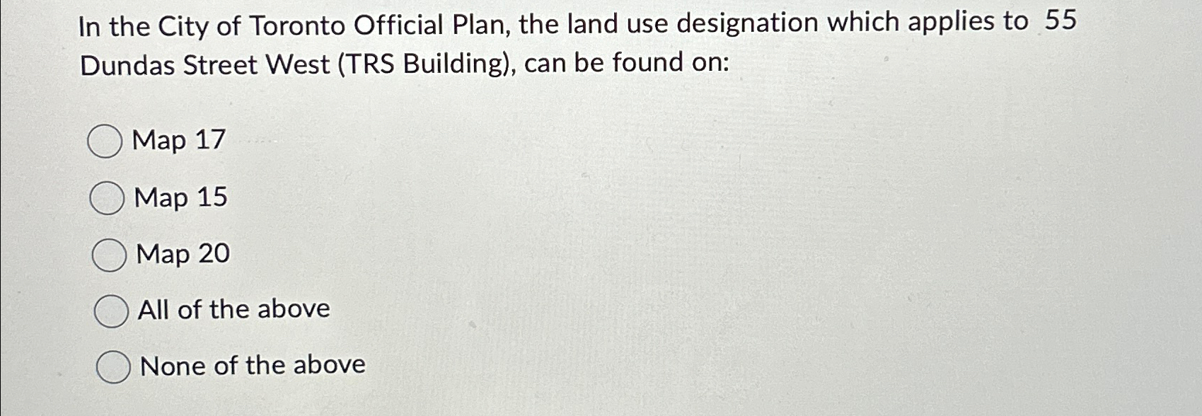 Solved In the City of Toronto Official Plan, the land use | Chegg.com