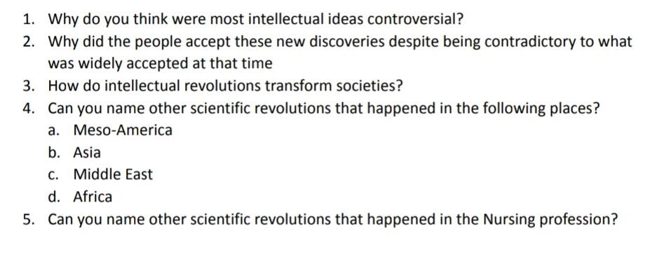 1. Why do you think were most intellectual ideas | Chegg.com