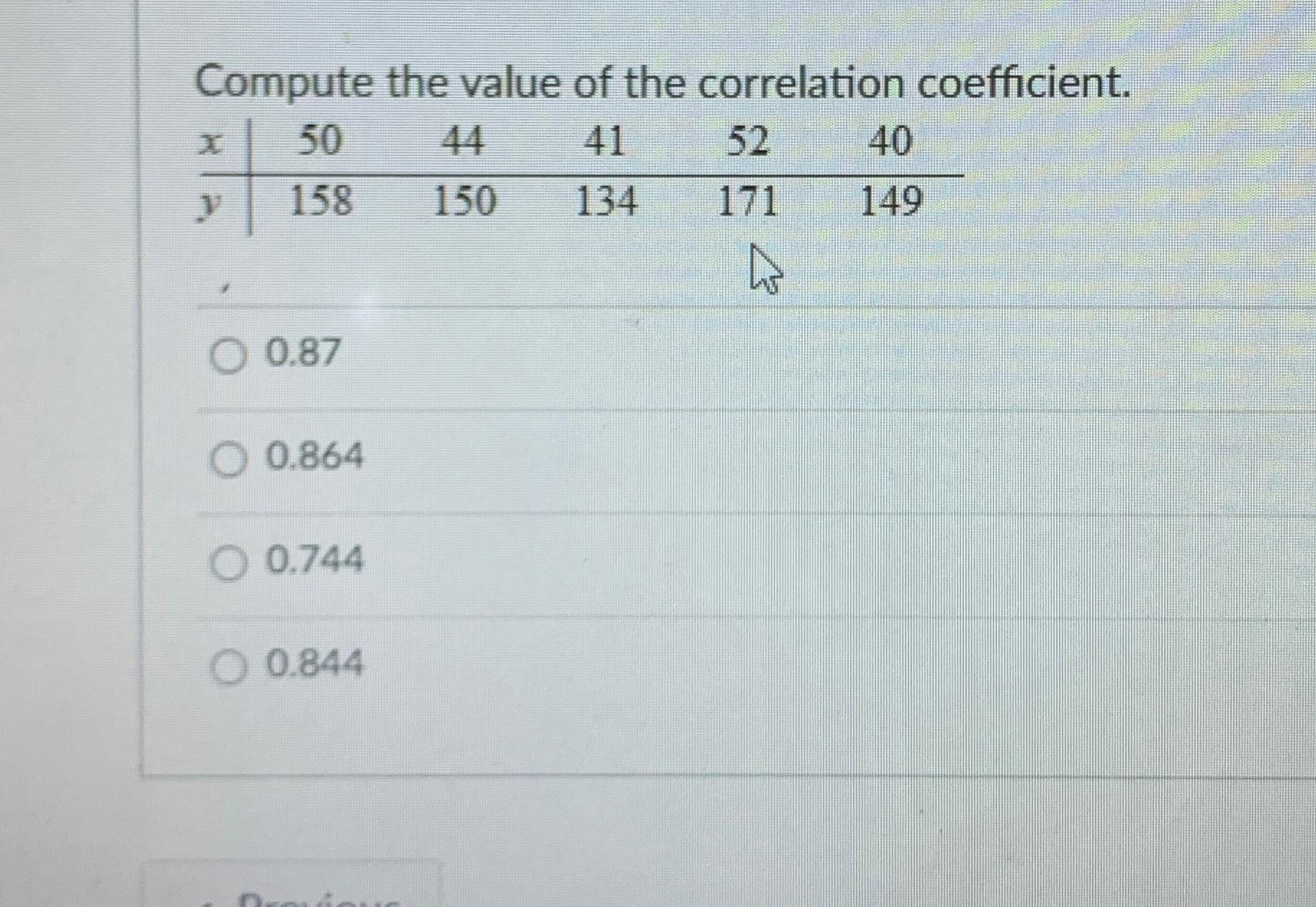 Solved Compute the value of the correlation | Chegg.com