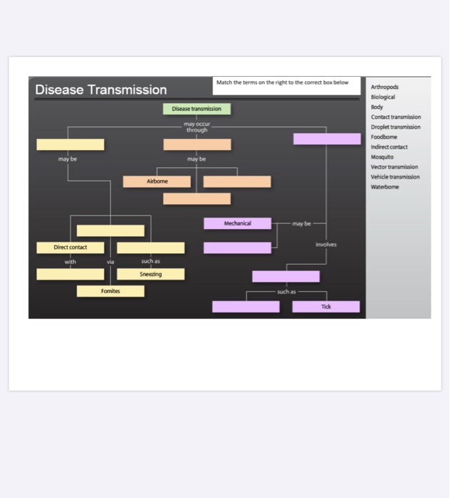 Solved Disease Transmission Match the terms on the right to | Chegg.com