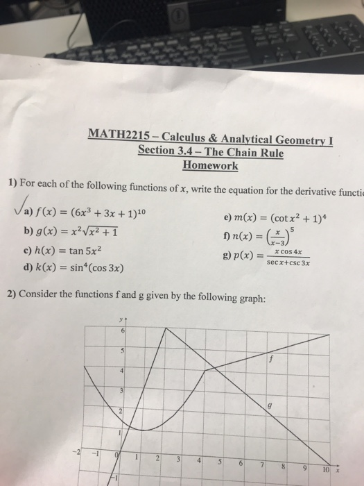 Solved MATH2215 - Calculus & Analytical Geometry I Section | Chegg.com
