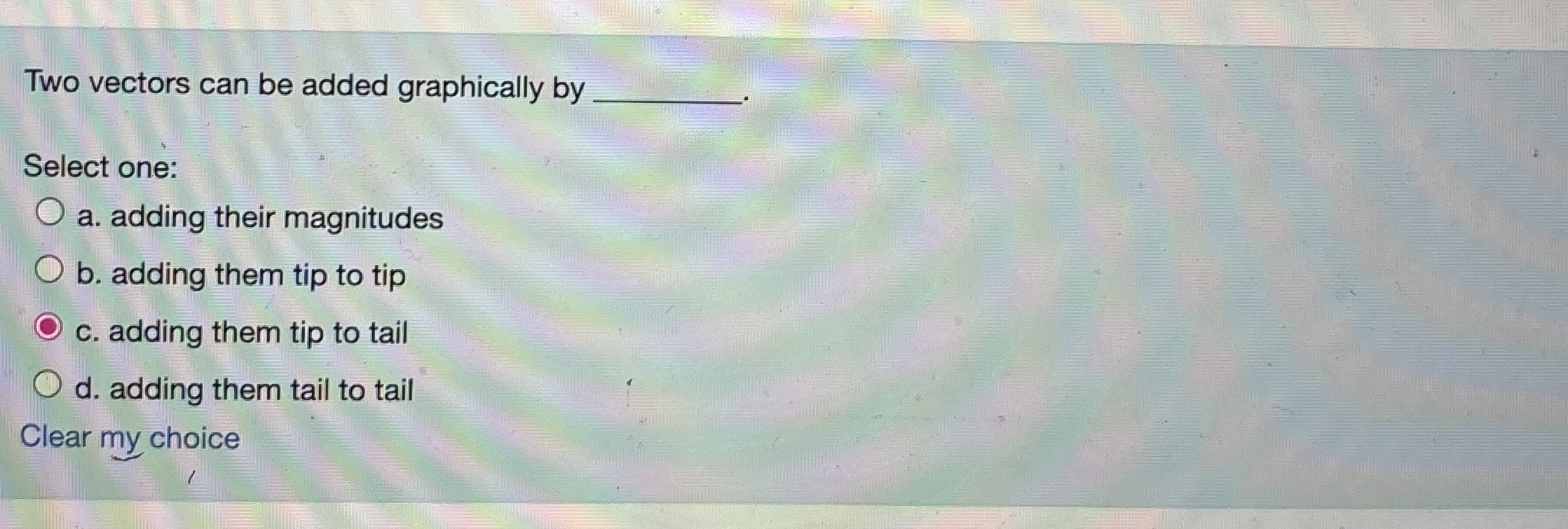 Solved Two vectors can be added graphically by q,Select | Chegg.com