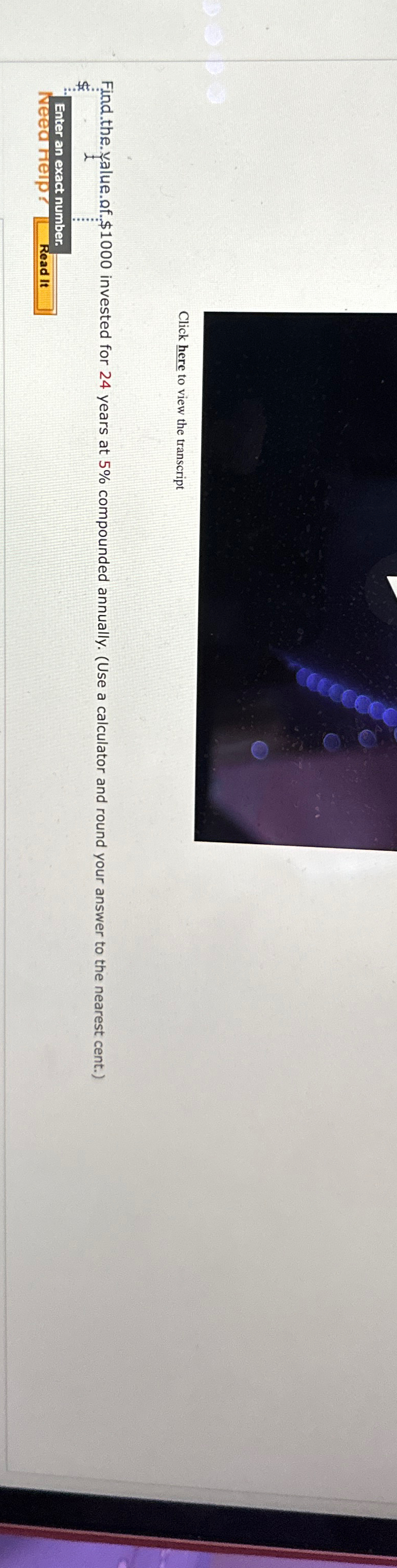 Solved Click here to view the transcriptFind the. yalue.of. | Chegg.com