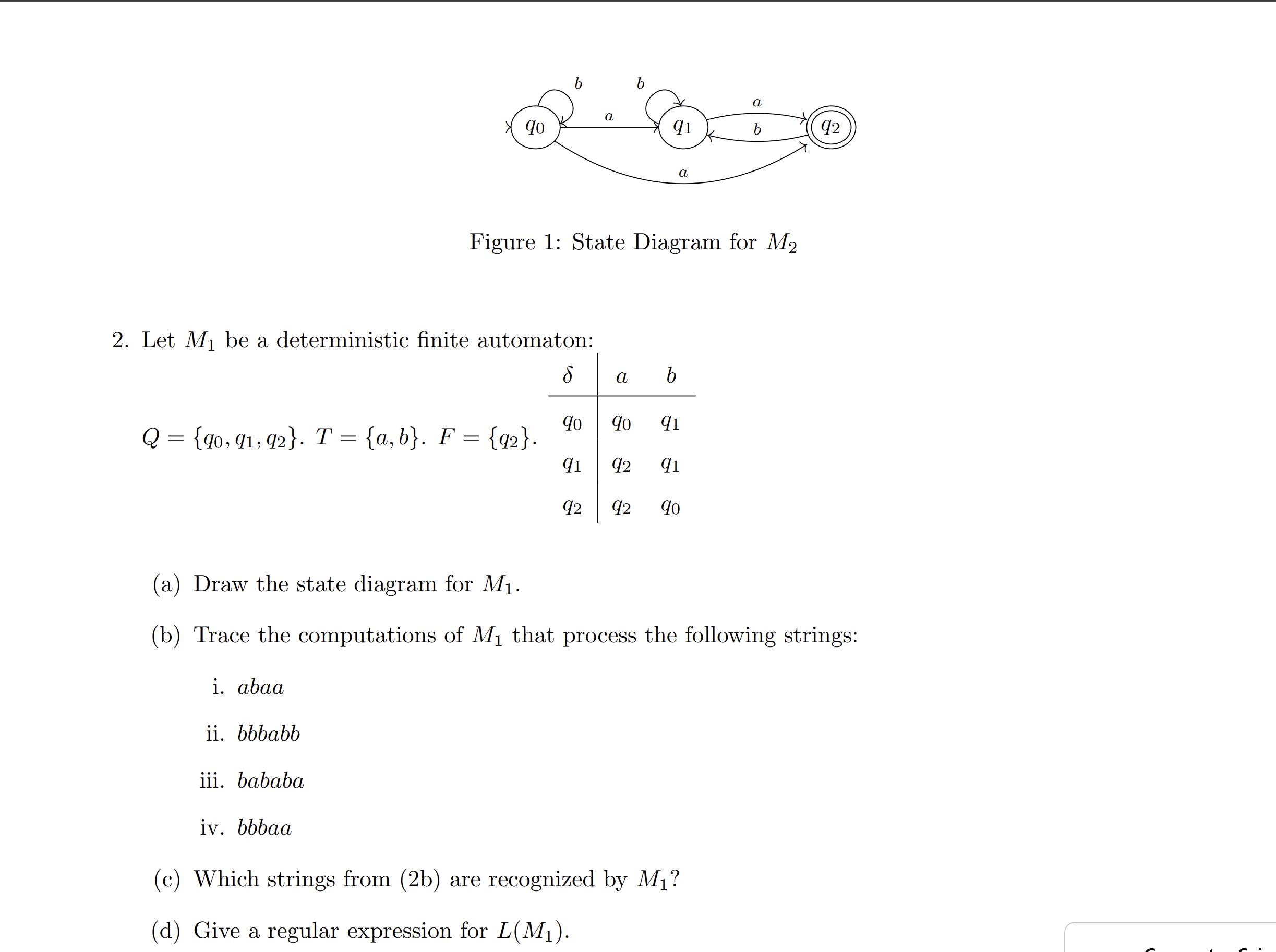 Solved Let M1 ﻿be a deterministic finite automaton:(a) ﻿Draw | Chegg.com