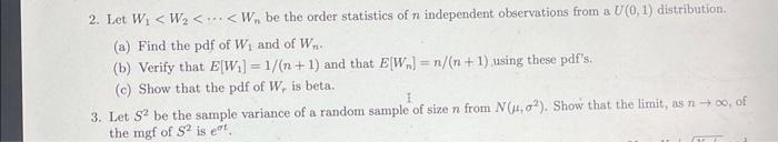 Solved 2. Let W1 | Chegg.com