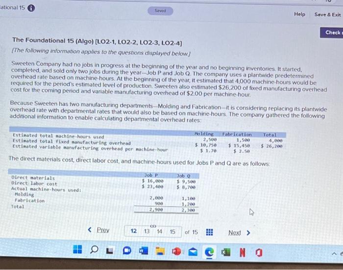Solved The Foundational 15 (Algo) [LO2-1, LO2-2, LO2-3, | Chegg.com