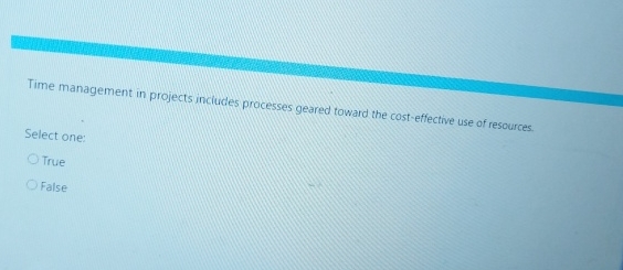 Solved Time management in projects inciudes processes geared | Chegg.com