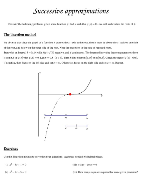 Solved Successive approximations Consider the following | Chegg.com