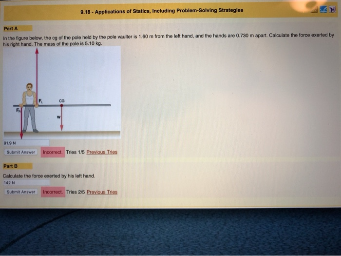 Solved 9.18 Applications of Statics, Including | Chegg.com